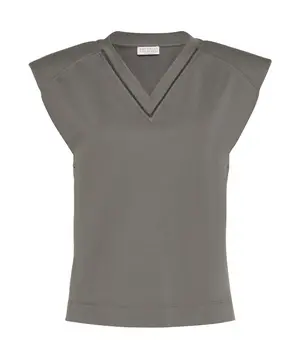 Brunello Cucinelli Monili Chain Cotton Tank Top