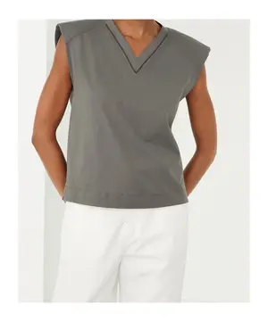 Brunello Cucinelli Monili Chain Cotton Tank Top