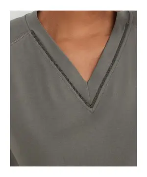 Brunello Cucinelli Monili Chain Cotton Tank Top