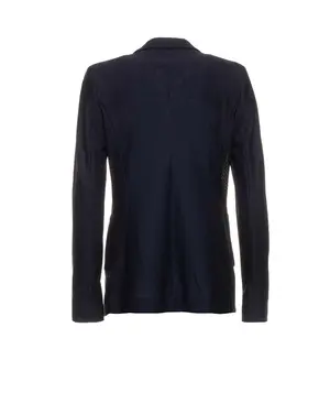 Seventy Dark Blue Textured Single-breasted Blazer - Black