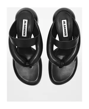 JIL SANDER Padded-strap Leather Heeled Sandals