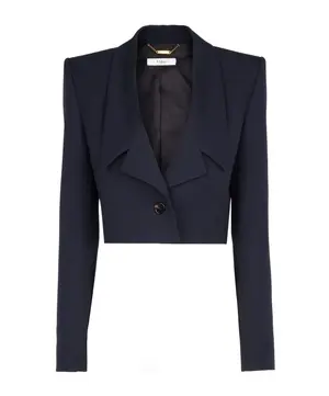 Chloé Cropped Wool Jacket With Traditional Lapels