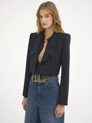 Chloé Cropped Wool Jacket With Traditional Lapels