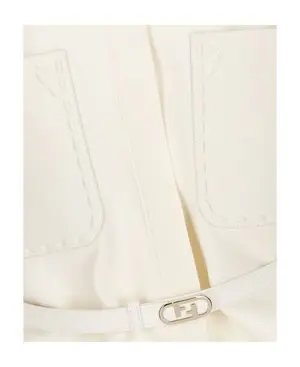Fendi Belted Button-down Jacket - White