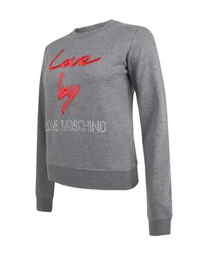 Moschino Love By" Letter Print Crew Neck Sweater