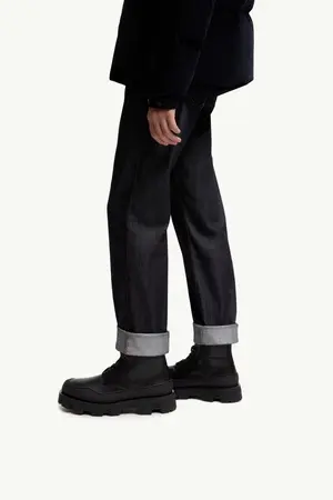 Moncler Peak Path Leather Lace-up Combat Boots