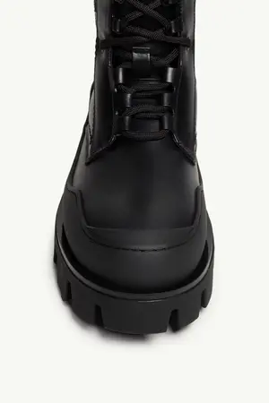 Moncler Peak Path Leather Lace-up Combat Boots