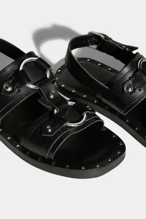 Dsquared2 Studded Calf-leather Flat Sandals