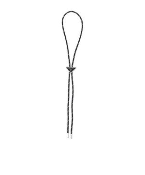 Prada Enamel Triangle Logo Bolo Tie - Black