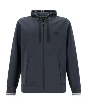 Hugo Boss Zip-up Drawstring Hoodie