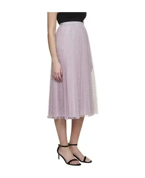 Red Valentino Tulle Polka Dot Flared Skirt - Pink