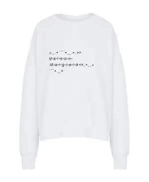 MAISON MARGIELA Logo Printed Crewneck Sweatshirt - White
