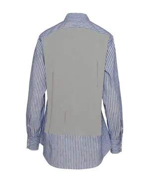 MAISON MARGIELA V-neck Distressed Knit Spliced Shirt