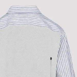 MAISON MARGIELA V-neck Distressed Knit Spliced Shirt