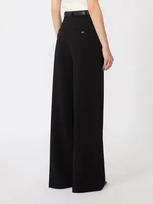 Max Mara Belted Wide Leg Trousers - Black