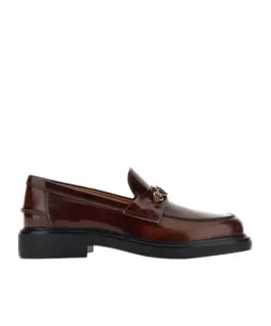 TOD'S Logo-plaque Slip-on Loafers - Brown