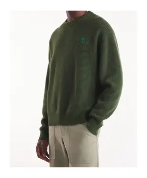 Maison Kitsuné Fox Patch Knitted Jumper - Ranger Green