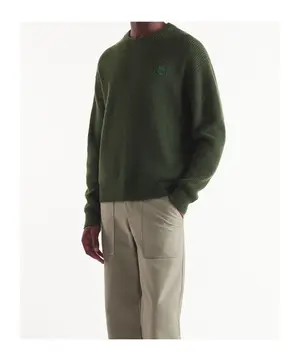 Maison Kitsuné Fox Patch Knitted Jumper - Ranger Green