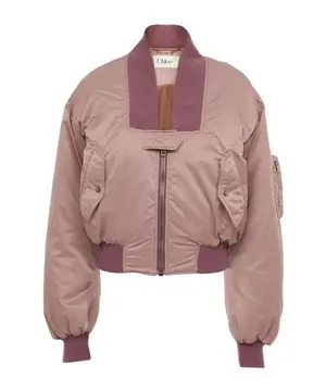 Chloé Maxi-collar Bomber Jacket - Nude