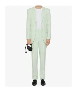 Givenchy Straight-leg Jacquard Trousers - Aqua
