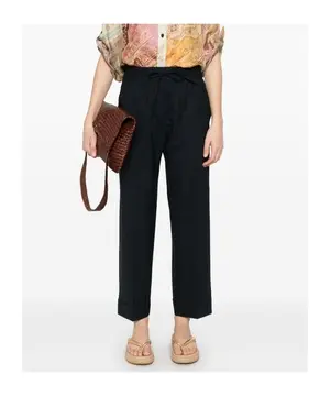 P.a.r.o.s.h Black Pressed-crease Trousers - Navy