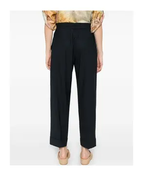 P.a.r.o.s.h Black Pressed-crease Trousers - Navy