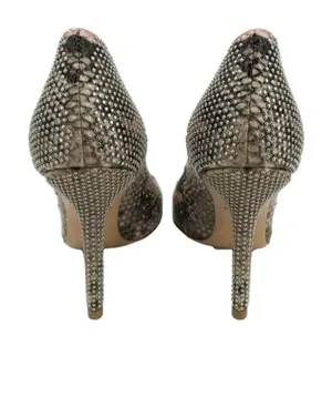 FERRAGAMO Embellished Snakeskin Stiletto Pumps