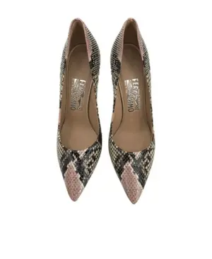 FERRAGAMO Embellished Snakeskin Stiletto Pumps