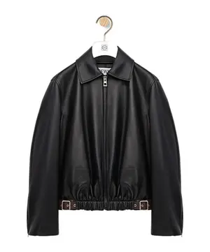 Loewe Elasticated Zipped Leather Jacket