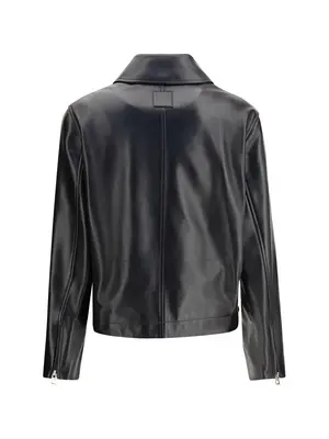 Loewe Elasticated Zipped Leather Jacket - Black