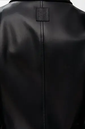 Loewe Elasticated Zipped Leather Jacket - Black