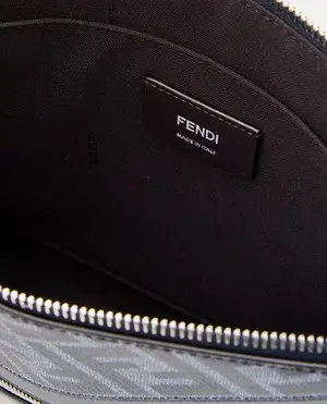 Fendi Ff Jacquard Panelled Zipped Clutch Bag
