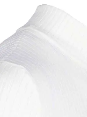 COURREGES Courrèges Ribbed Knit Funnel Neck Short-sleeved Jumper - White
