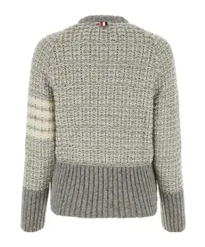 Thom Browne 4-bar Crewneck Jumper - Light Gray