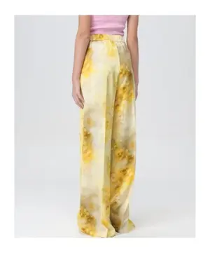 Pinko Faded Floral Wide Leg Palazzo Trousers - Nude