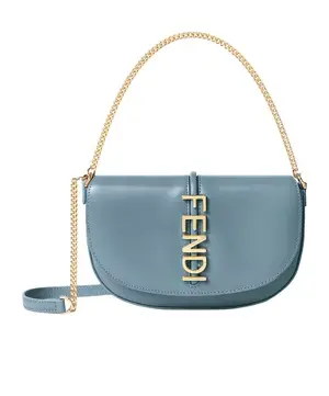 Fendi Fendigraphy Logo Lettering Chain-linked Wallet - Light Blue