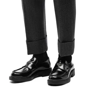 Prada Chocolate Brushed Loafers