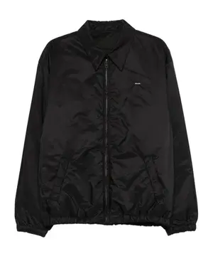 Prada Logo Detailed Zip-up Jacket - Black