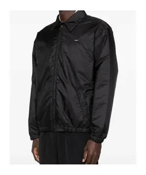 Prada Logo Detailed Zip-up Jacket - Black