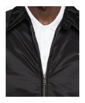 Prada Logo Detailed Zip-up Jacket - Black