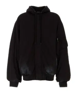 Balenciaga Logo Printed Drawstring Hoodie