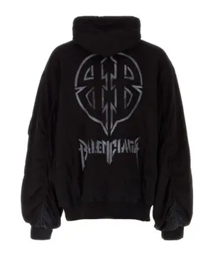 Balenciaga Logo Printed Drawstring Hoodie