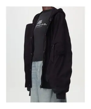 Balenciaga Logo Printed Drawstring Hoodie