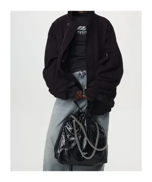Balenciaga Logo Printed Drawstring Hoodie