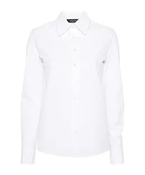 Fabiana Filippi Long Sleeve Shirt With Beaded Edge - White