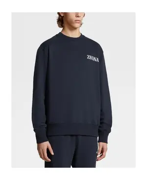 Zegna Raised-logo Crewneck Sweatshirt