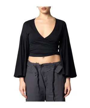 Jacquemus Le Cache Coeur Ventadou Wrap Top - Black
