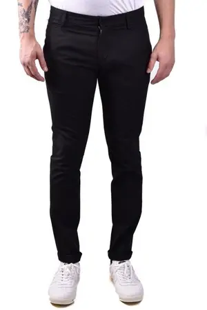DONDUP Turn-up Tapered Trousers - Black