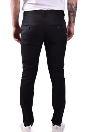 DONDUP Turn-up Tapered Trousers - Black