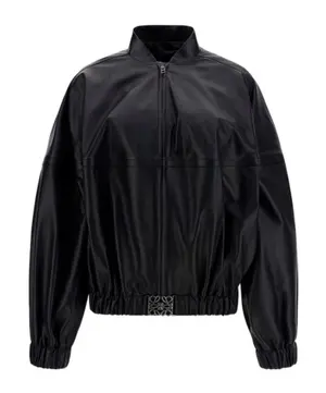 Loewe Nappa Leather Bomber Jacket With Anagram Clasp - No